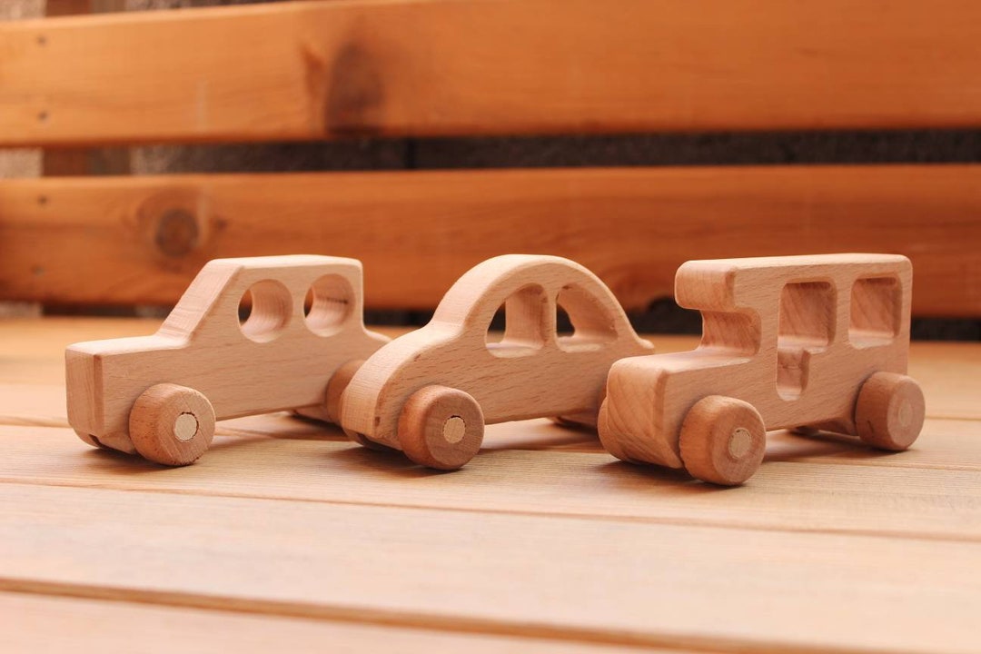 Handmade Wooden Small Cars, Set of 3, Waldorf Toys, Birthday Gift, Fast ...