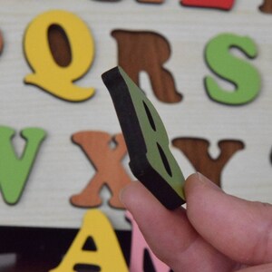 Wooden Alphabet Puzzle, ABC Upper Case Letter, Rainbow Wooden Alphabet ...