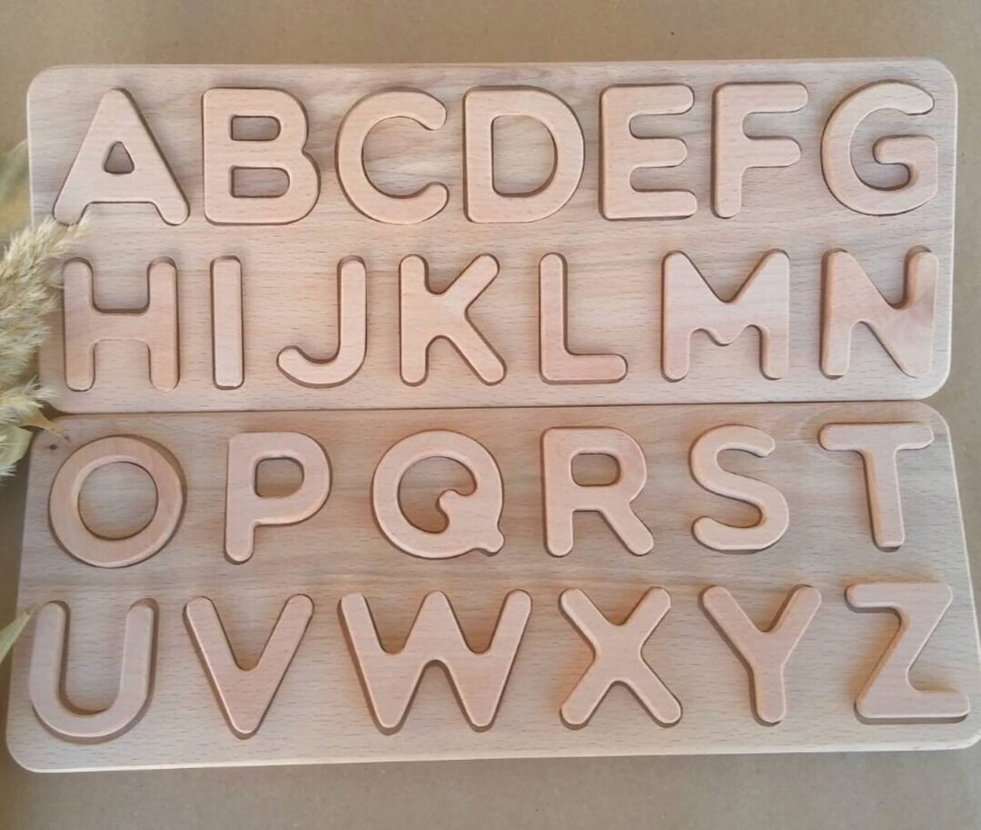 Wooden Alphabet, Learning Letters Toy, Montessori Toys, Kids Puzzle ...