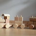 Wooden Train Blocks Wooden Toy Train Set With Trailer Wooden - Etsy