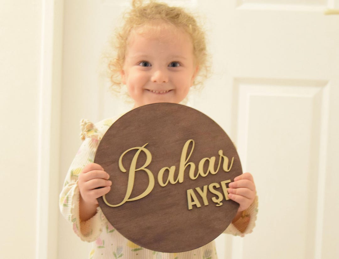 Custom Wooden Baby Name Sign - Personalized Nursery Wall Decor ...