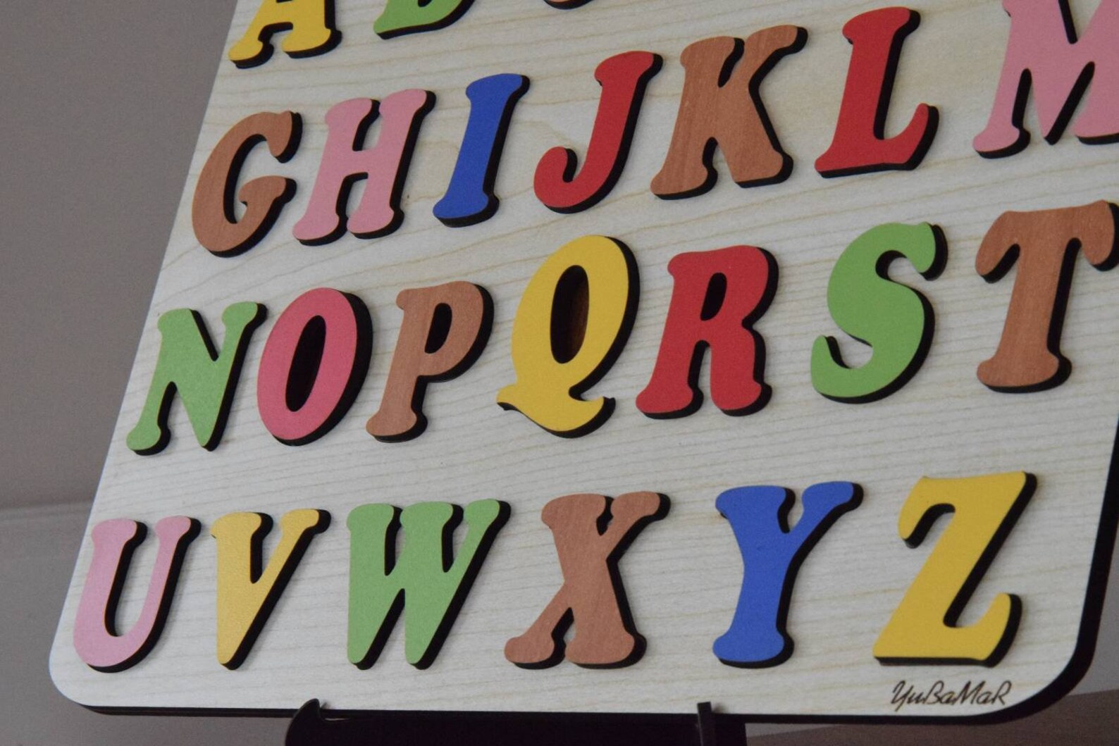 Wooden Alphabet Puzzle ABC Upper Case Letter Rainbow Wooden - Etsy