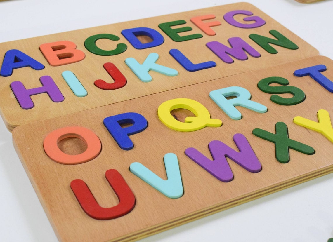 Wooden Alphabet Puzzle Letters Learning Alphabet Toy - Etsy