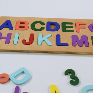 Wooden Alphabet Puzzle Letters, Learning Alphabet Toy, Colorful Letters ...
