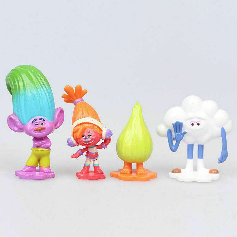 Dreamworks Trolls Plastic Cake Topper Figures 12 Pieces Set - Etsy