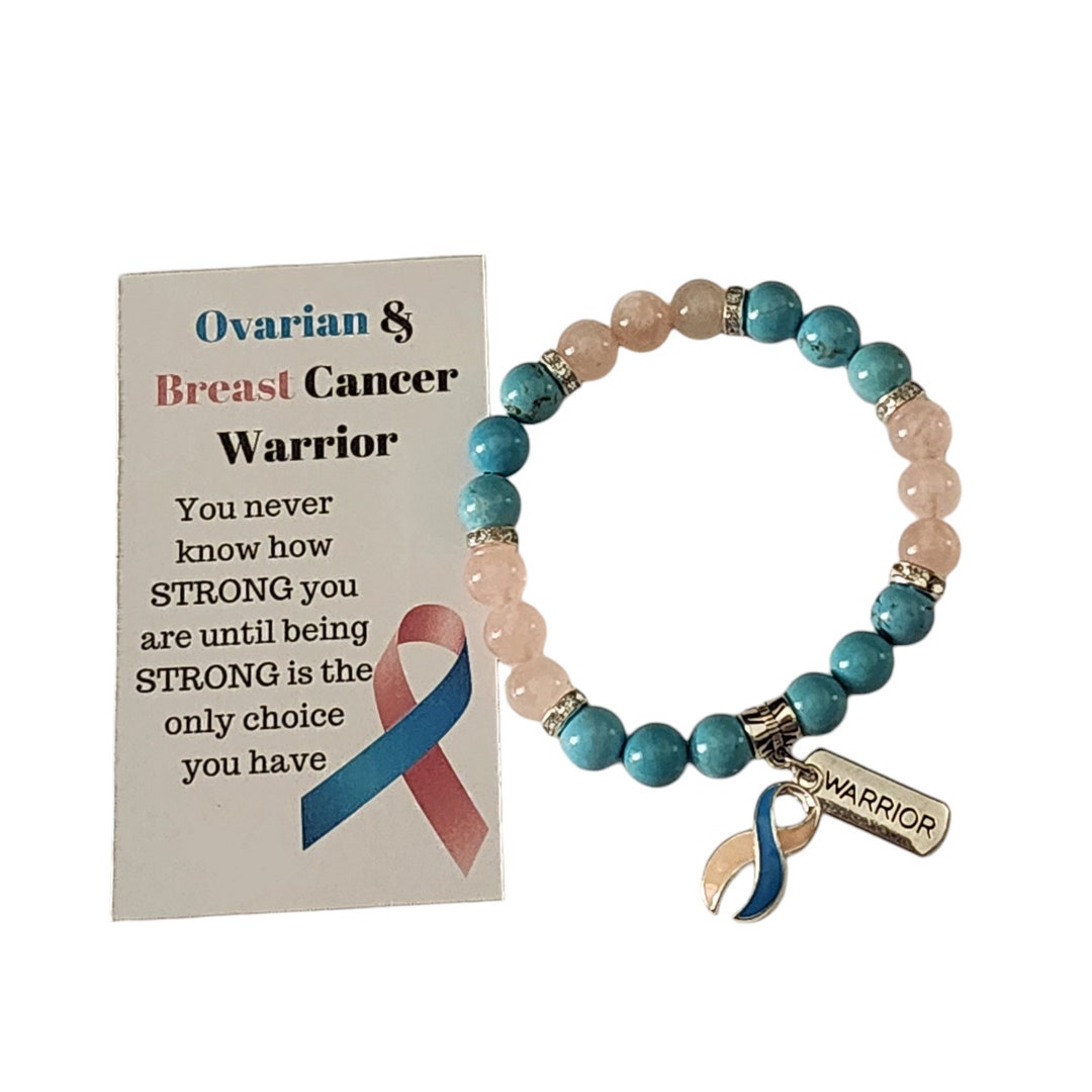 Ovarian and Breast Cancer Awareness Beaded Bracelet - Etsy
