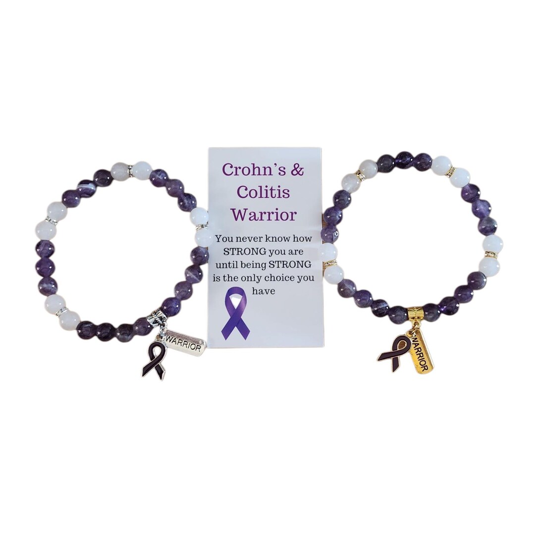 Crohn's and Colitis Awareness Beaded Bracelet - Etsy