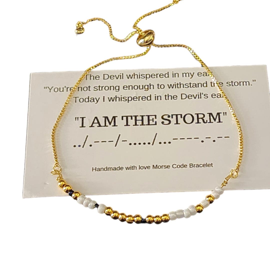 Morse Code Bracelet "i Am the Storm" - 18k Gold Plated - Etsy