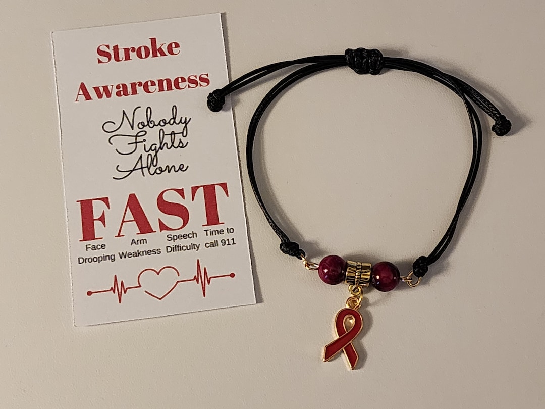 Stroke Awareness Braided Waxed Cord Bracelet - Etsy