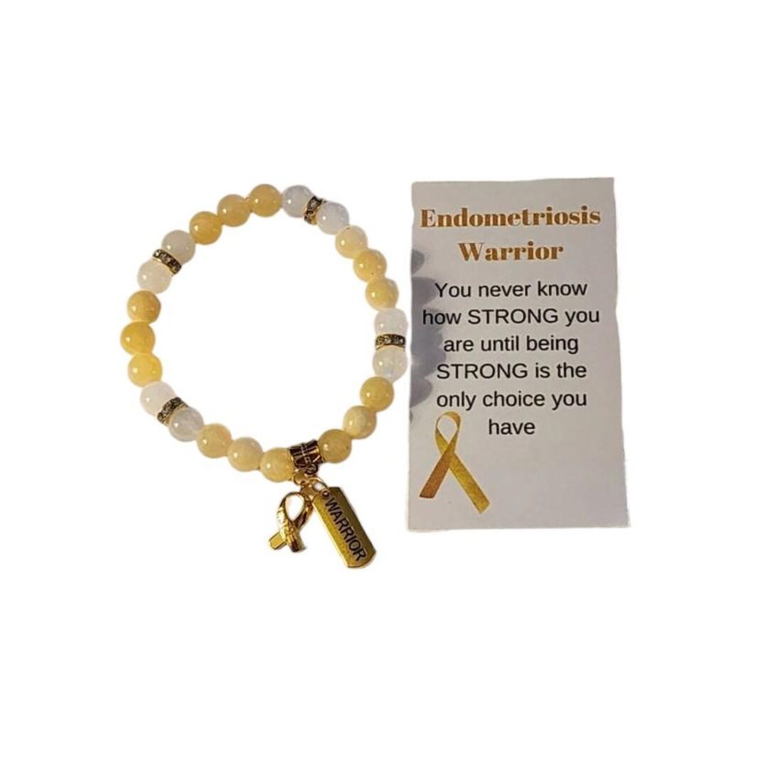 Endometriosis Awareness Beaded Bracelet - Etsy