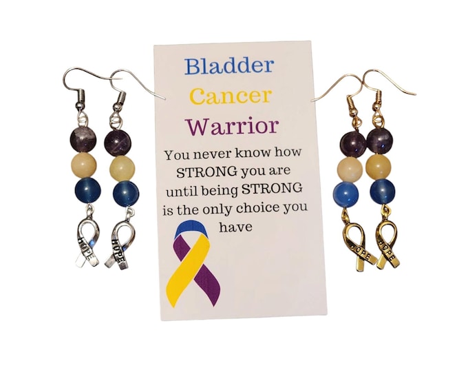 Bladder Cancer Awareness Ribbon Spiral Earrings - Etsy