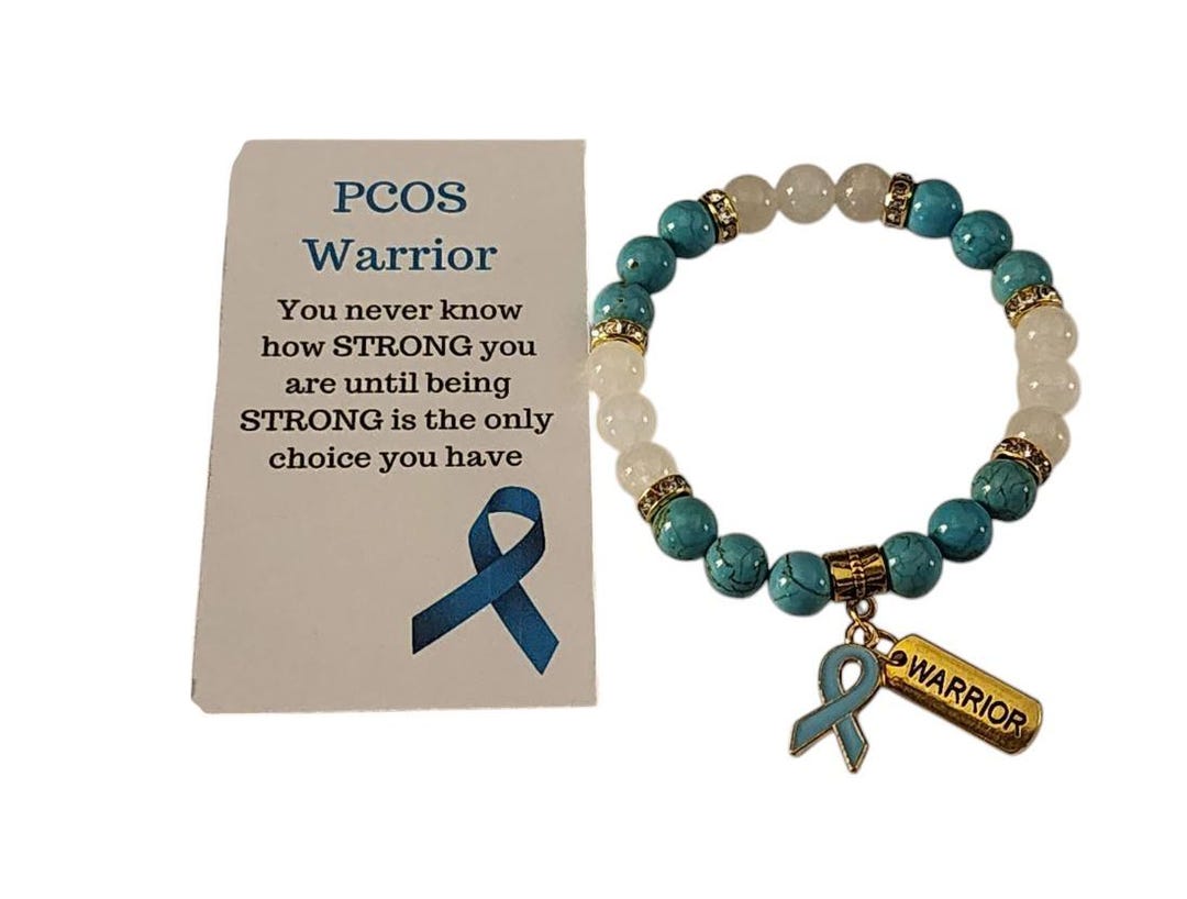 Polycystic Ovarian Syndrome Awareness Beaded Bracelet, PCOS Awareness ...