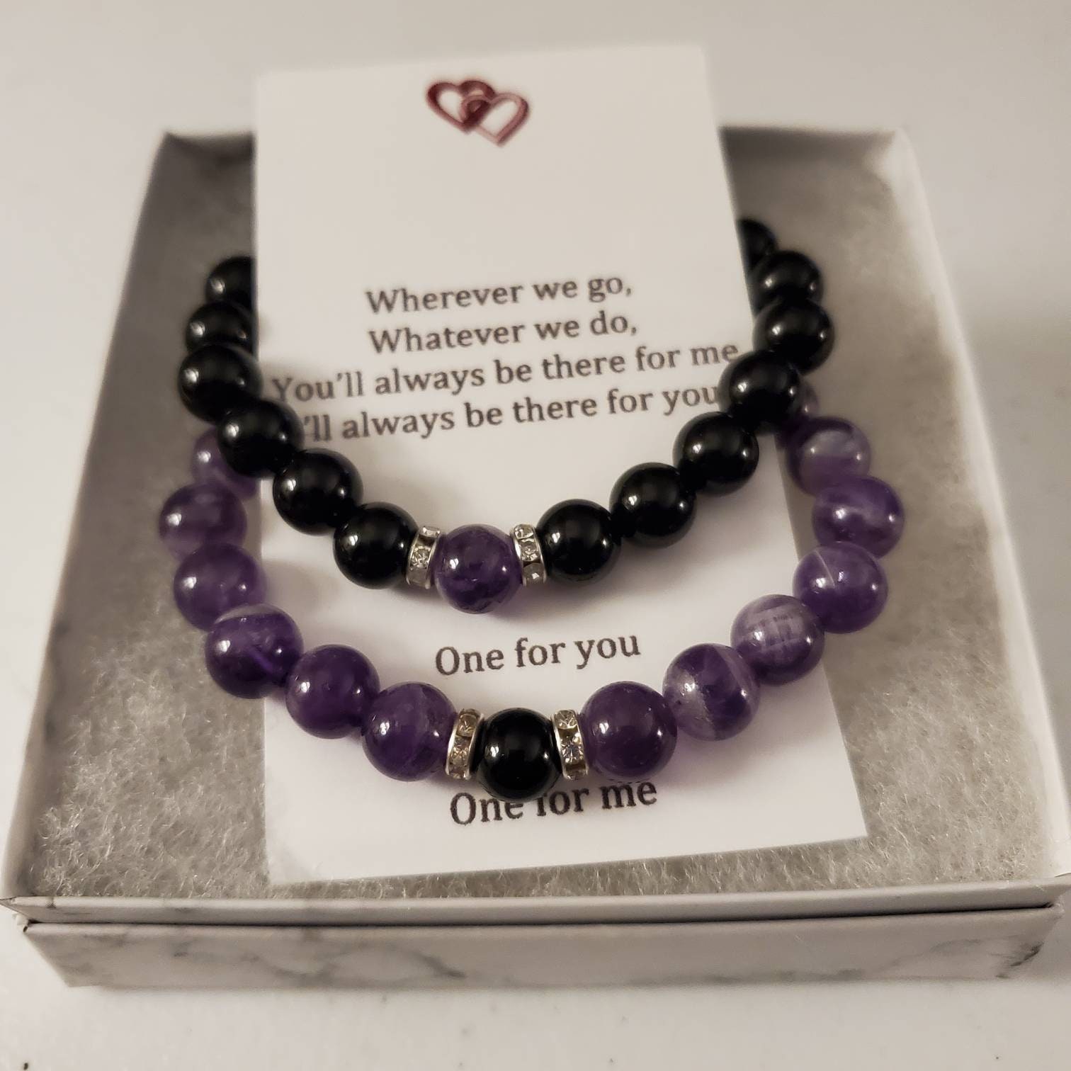 Magnetic Couples Bracelet Set Purple Dream Lace Amethyst and - Etsy