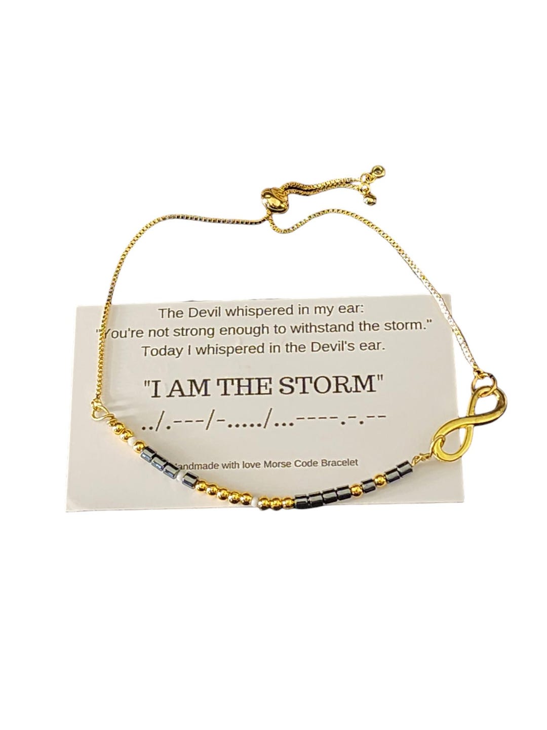 Morse Code Bracelet "i Am the Storm" With Infinity Charm - Etsy