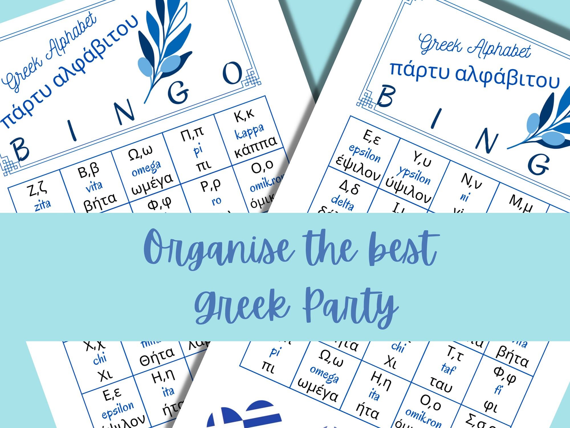 Greek Alphabet Game Greek Alphabet Bingo 30 Cards - Etsy UK