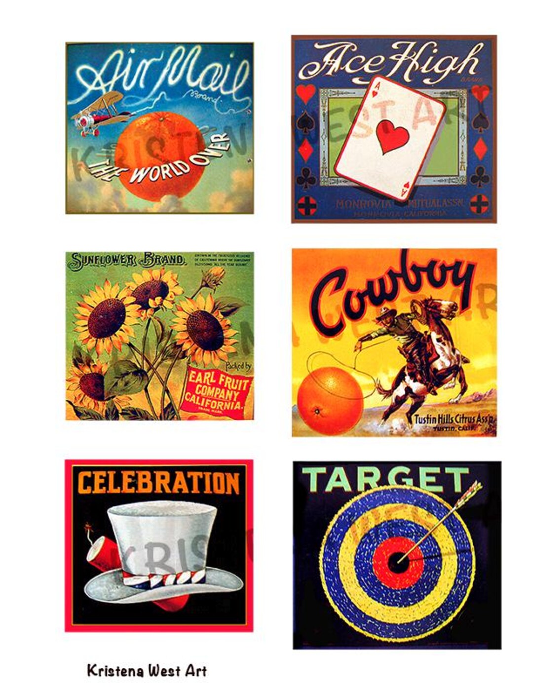 Americana Nostalgia Crate Labels | Vintage Printable Ephemera Sheet ...