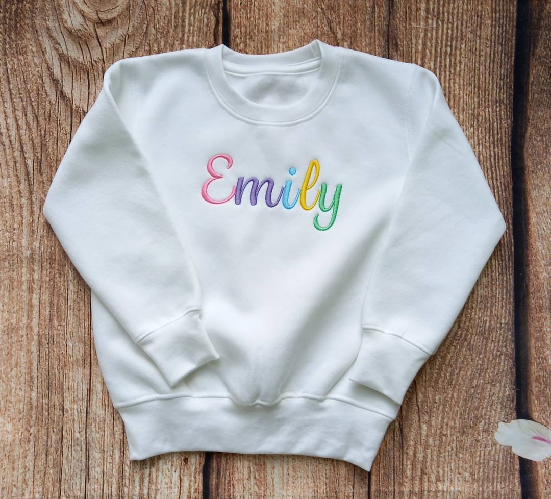 Childrens Personalised Jumper, Child's Embroidered Sweater, Kids ...
