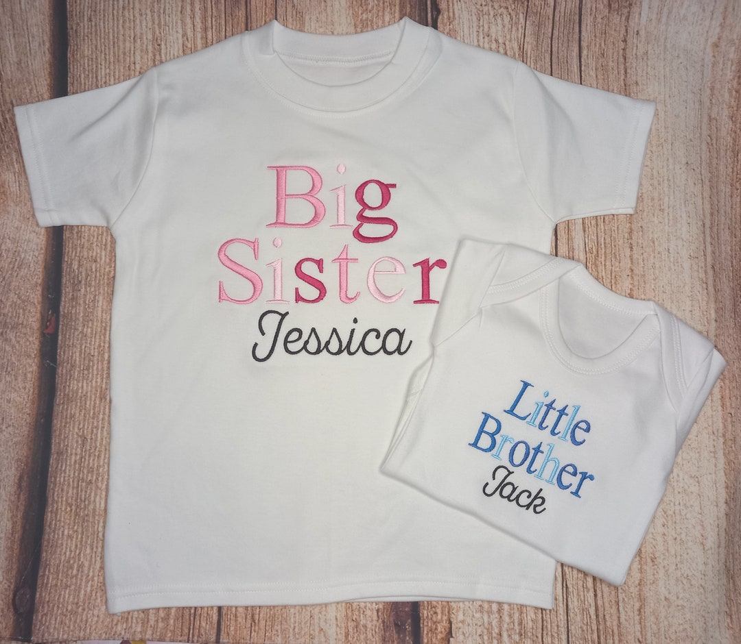 Big Sister Tshirt, Little Brother Body Suit, Matching Sibling Outfits ...