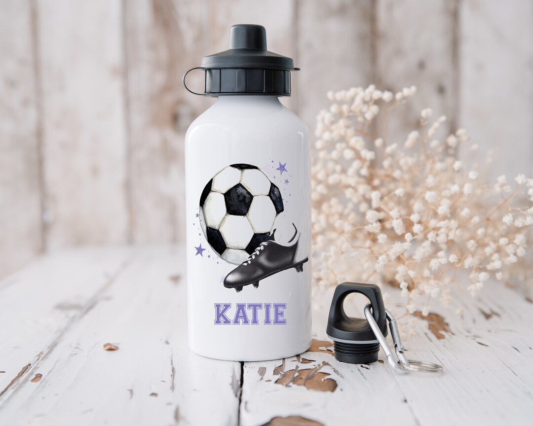 Childrens Personalised Water Bottle, Kids Football Sports Bottle ...
