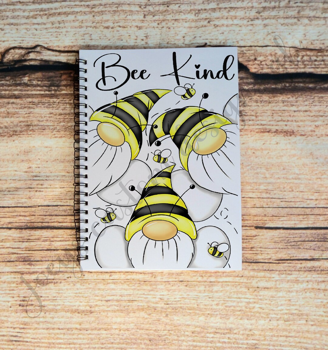 Bee Notebook, Bee Gnome Pad, Bee Stationary, Spiral Bound Note Book, Teachers Gift, A5 Lined ...
