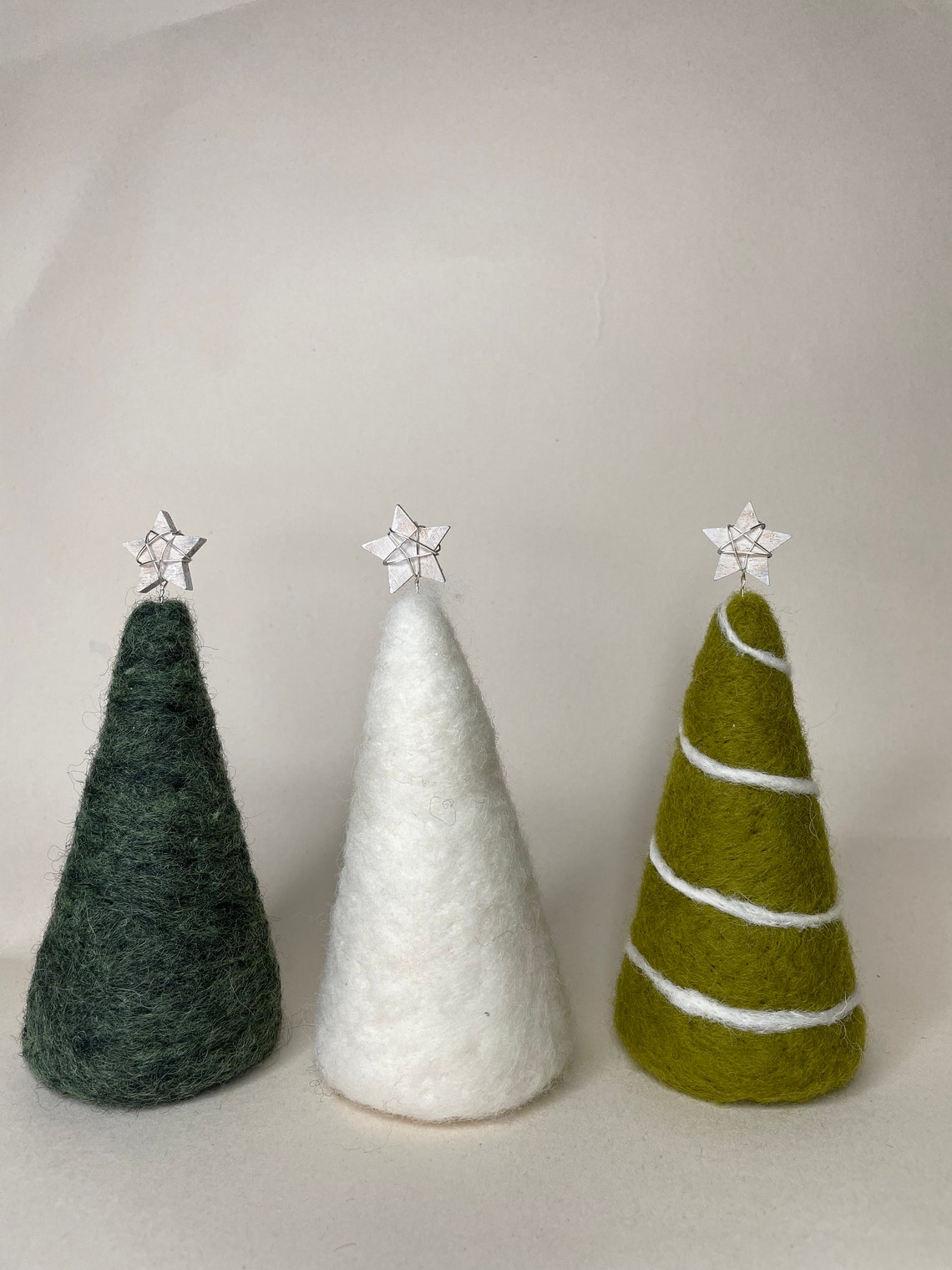 Needle Felted Christmas Tree Ornament Small - Etsy