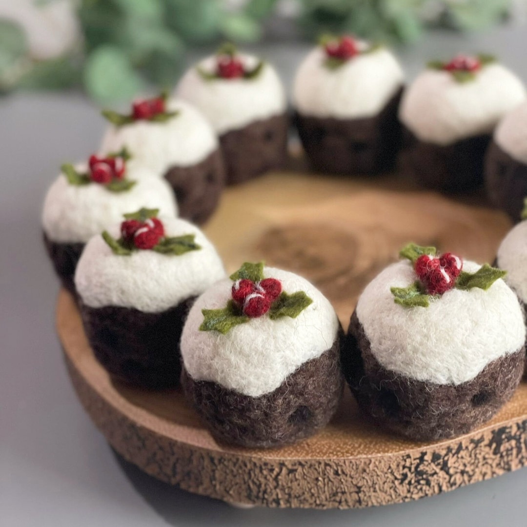 Needle Felt Christmas Pudding Decoration - Etsy