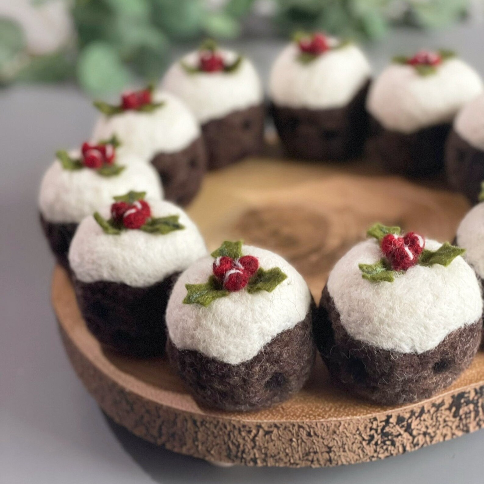 Needle Felt Christmas Pudding Decoration - Etsy