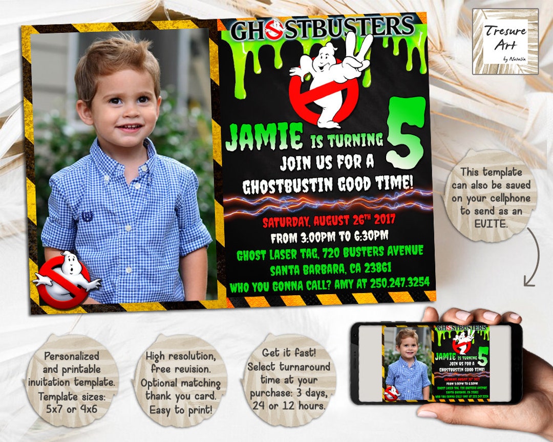 Ghostbusters Birthday Invitation I Ghostbusters Photo Invite I ...
