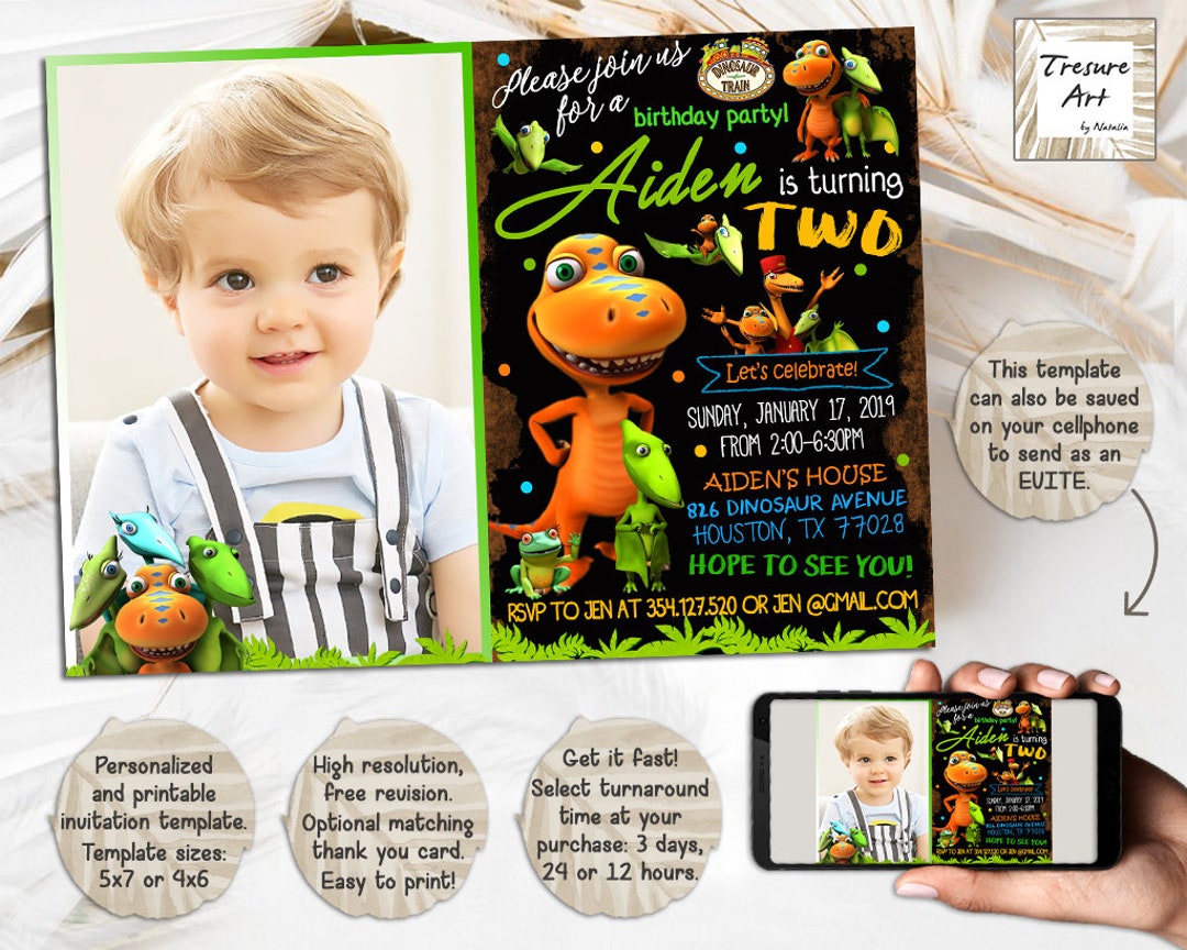 Dinosaur Train Birthday Invitation I Dinosaur Train Photo Invite I ...