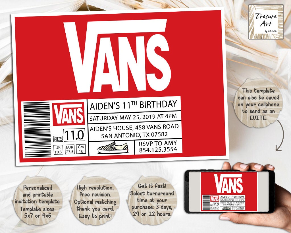 Vans Shoe Template 106