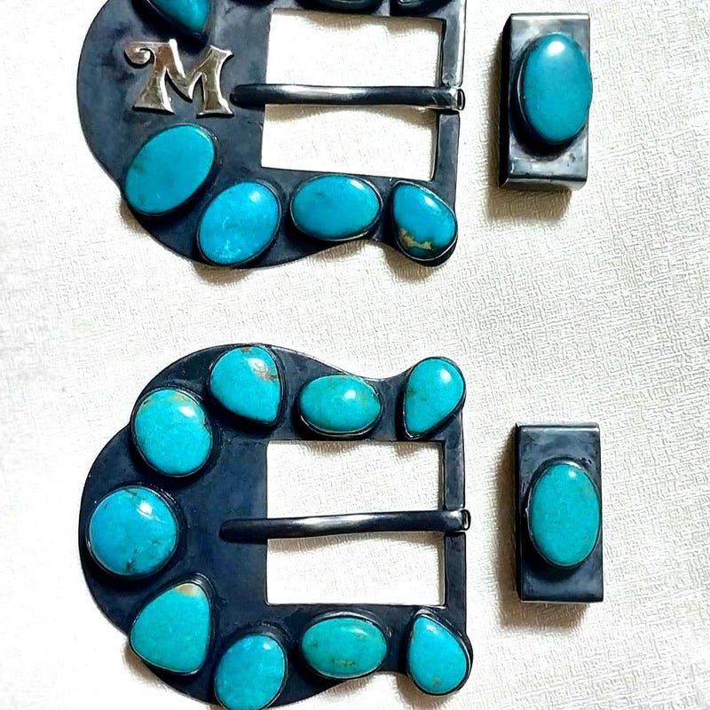 Turquoise Belt Buckle - Etsy