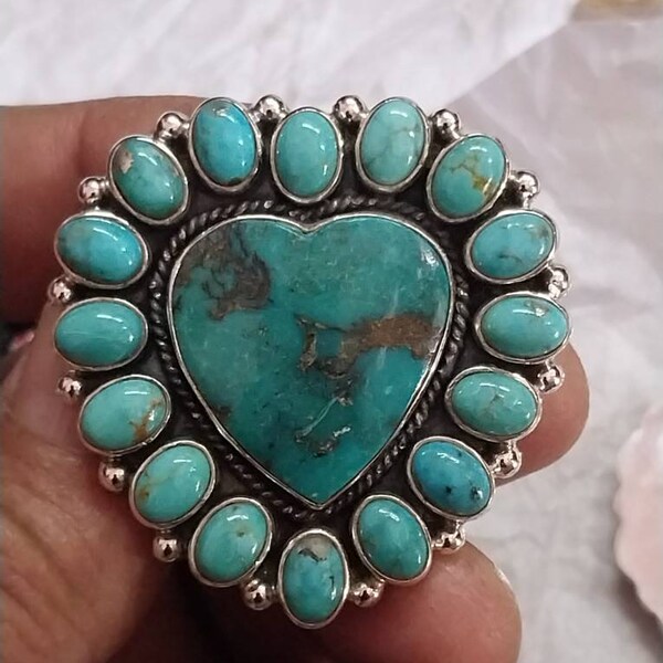 Turquoise Heart Ring - Etsy
