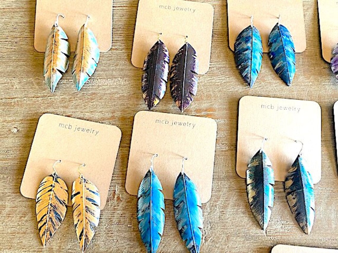 Recycled - Earth Friendly - Hand Painted Earrings, Organic, Sustainable ...