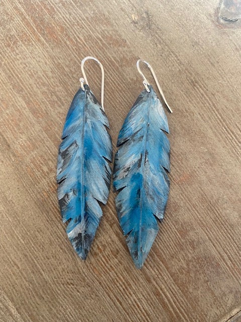 Recycled - Earth Friendly - Hand Painted Earrings, Organic, Sustainable ...