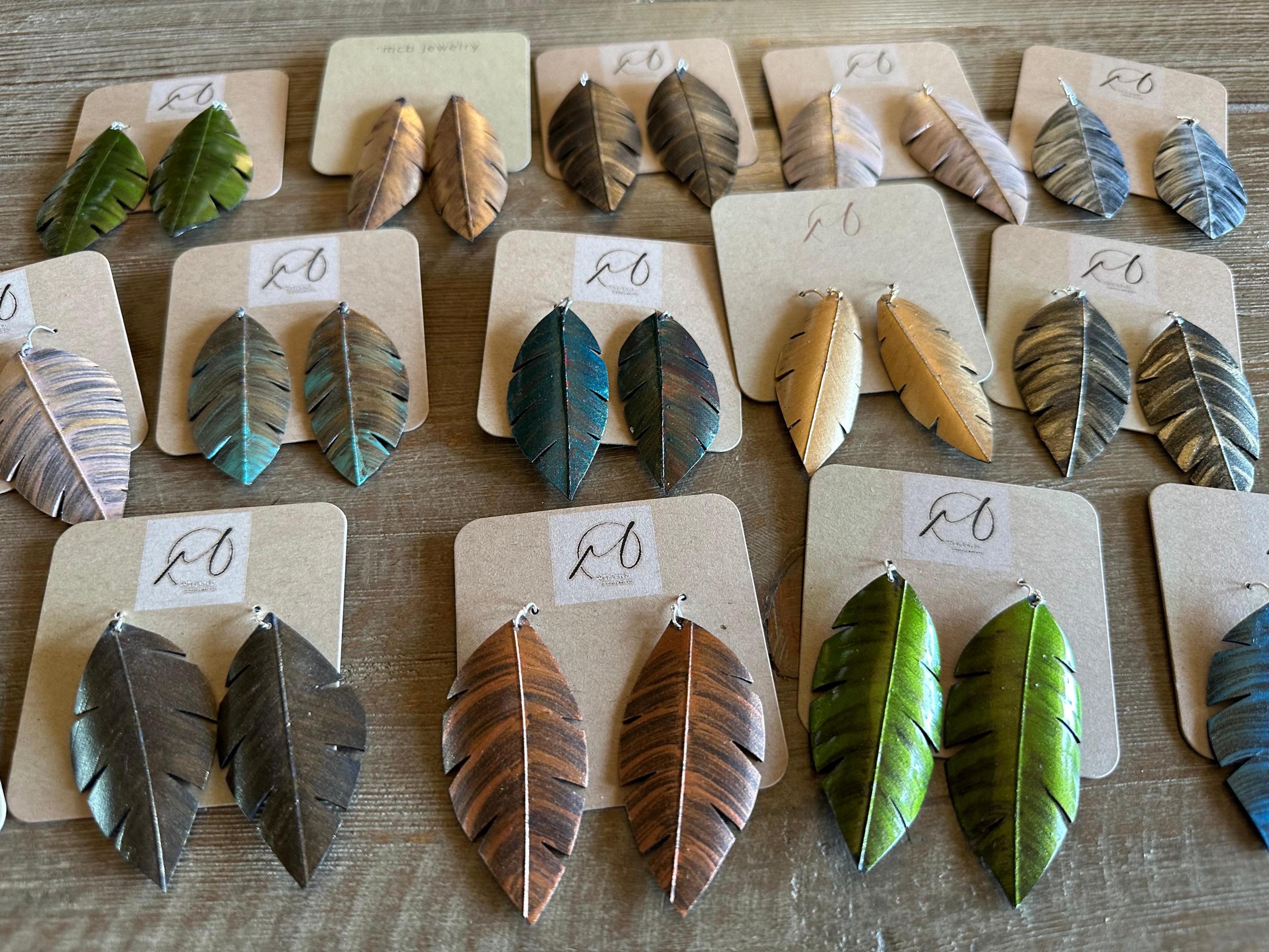 Recycled - Earth Friendly - Hand Painted Earrings, Organic, Sustainable ...