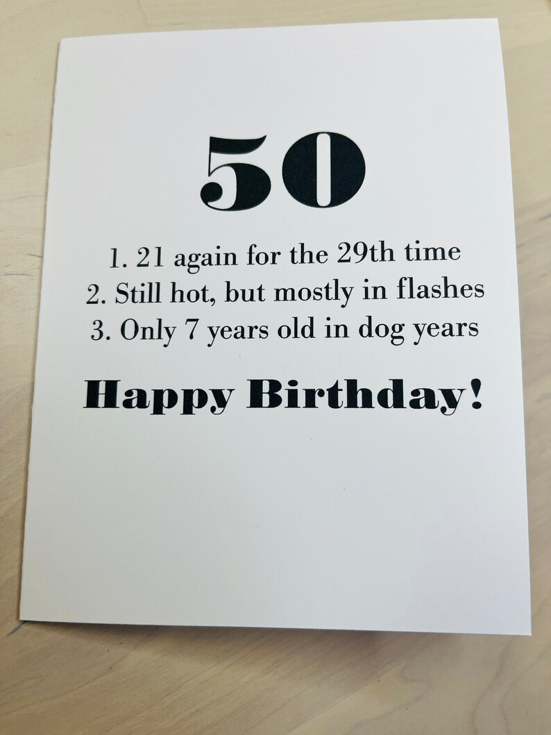 Funny 50th Birthday Card, Happy 50th Birthday, Turning 50, 21 Again ...