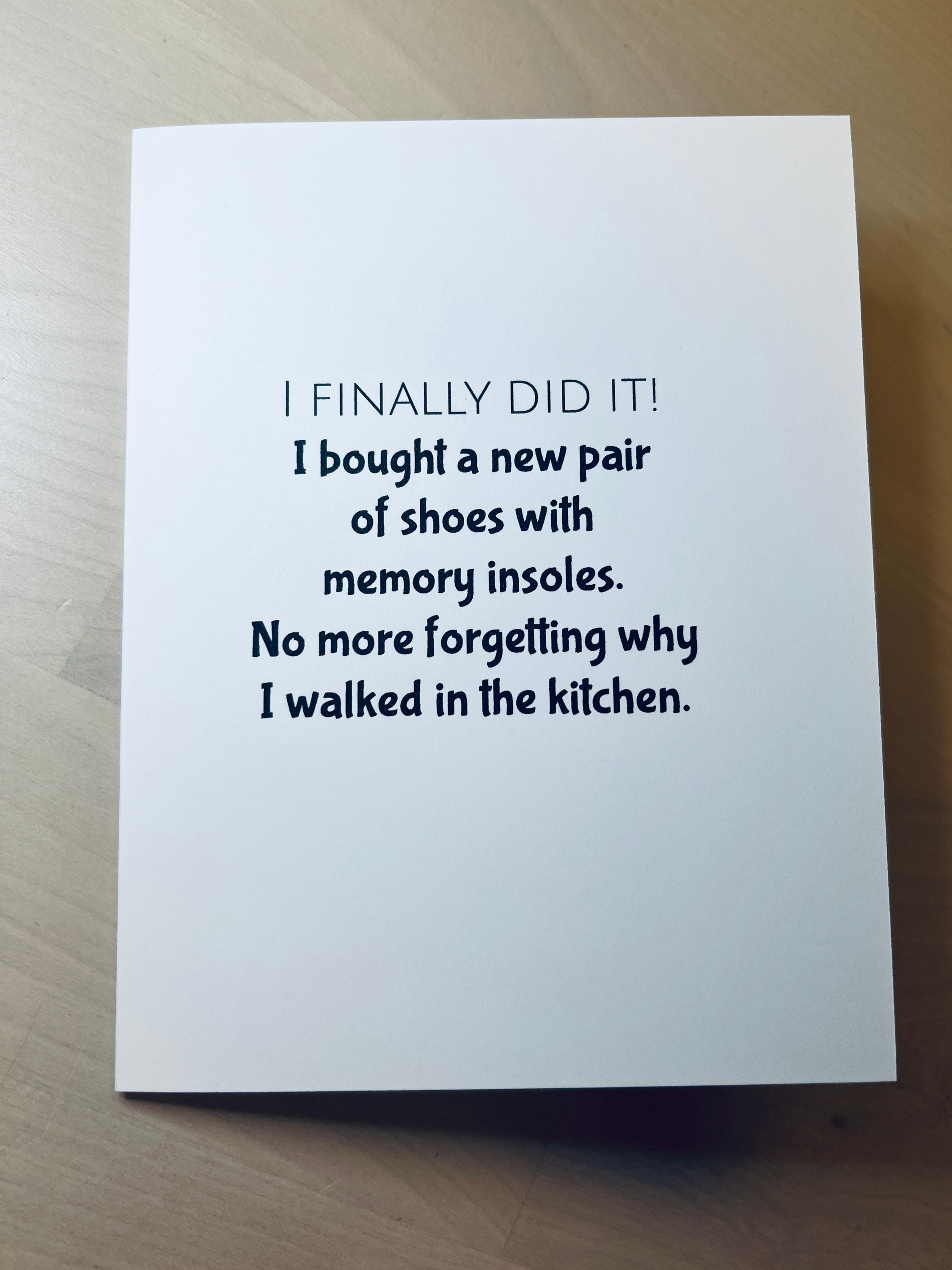 Funny Friend Card, CRS Card, New Memory Shoes, Memory Humor, Getting ...