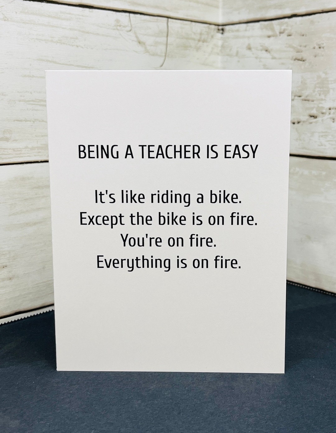 Teacher Appreciation / Funny Teacher Card / Teacher Gift / Teacher ...