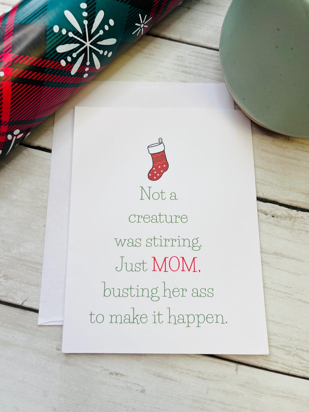 Funny Christmas Card About Moms, Unique Christmas Card, for Best Friend ...