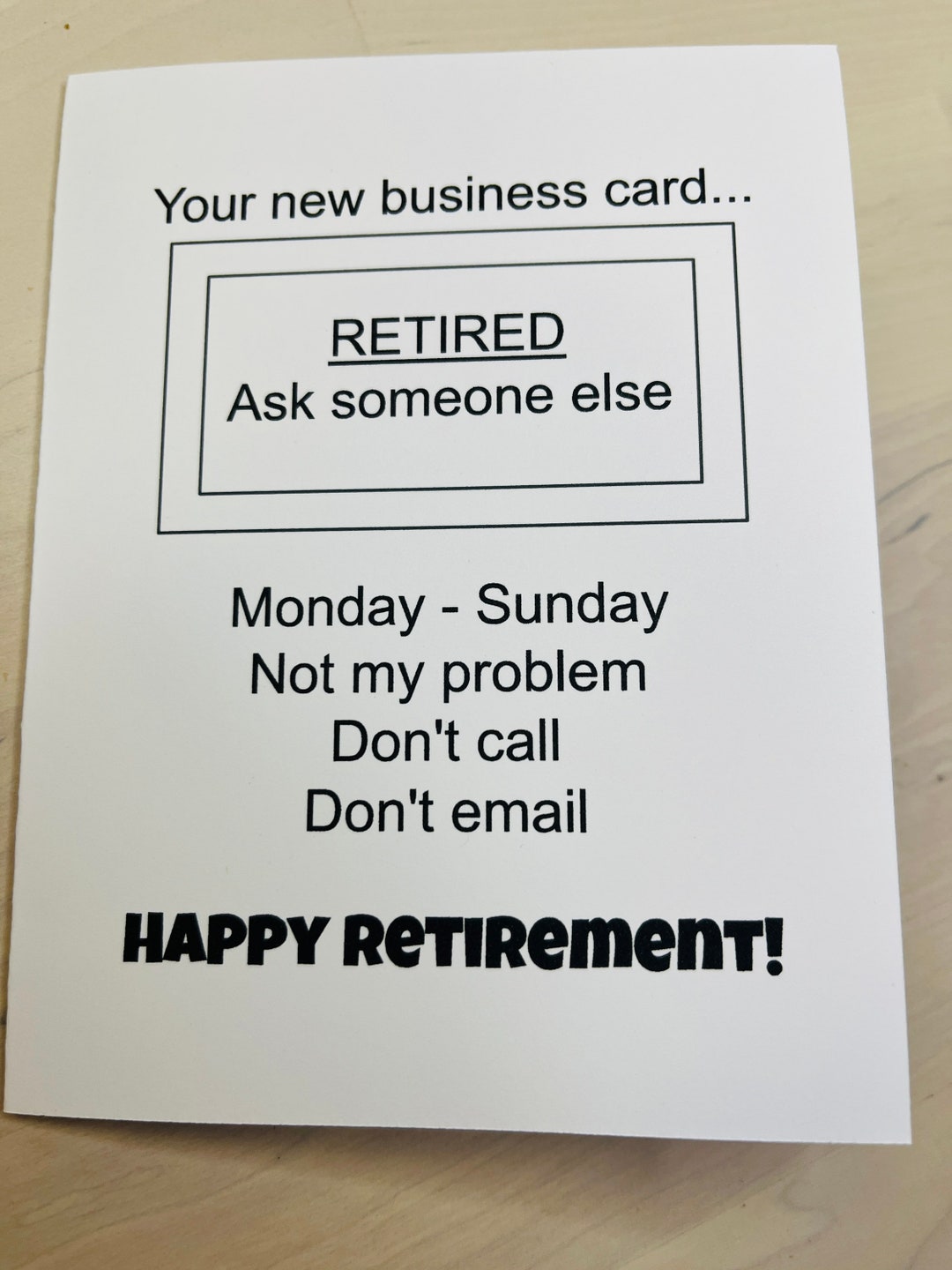 Funny Retirement Card, Funny Coworker Card, Ask Someone Else, Not My ...