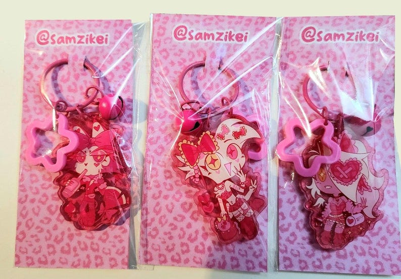 Gyaru Hazbin Keychains Wave 1 (PREORDER!) - Etsy