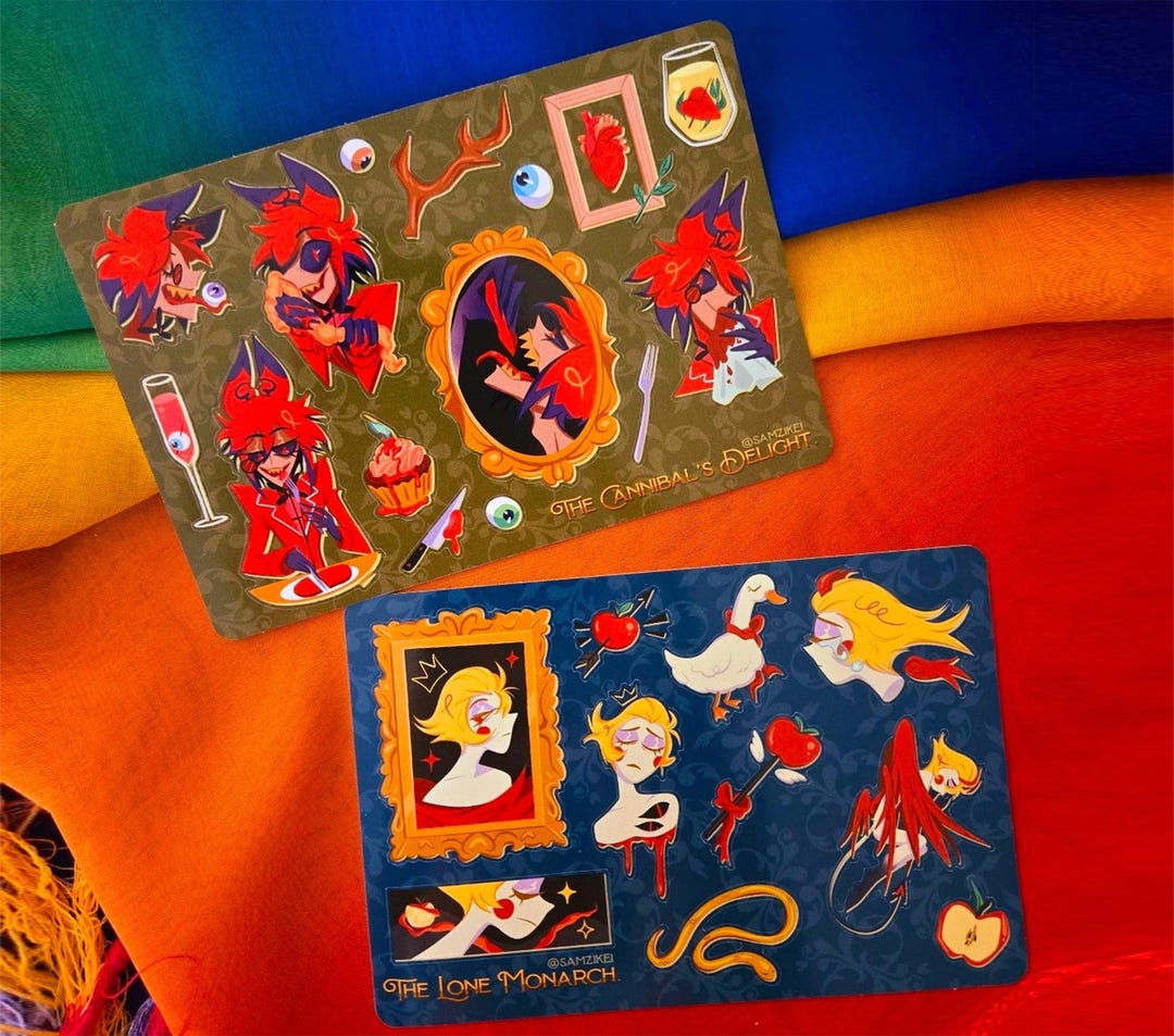 Alastor + Lucifer Sticker Sheets - Etsy