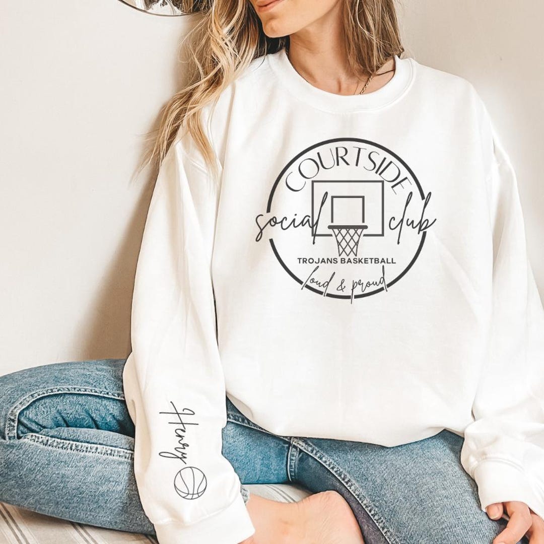 Custom Basketball Mom Sweatshirt: Courtside Social Club Spirit Wear - Etsy
