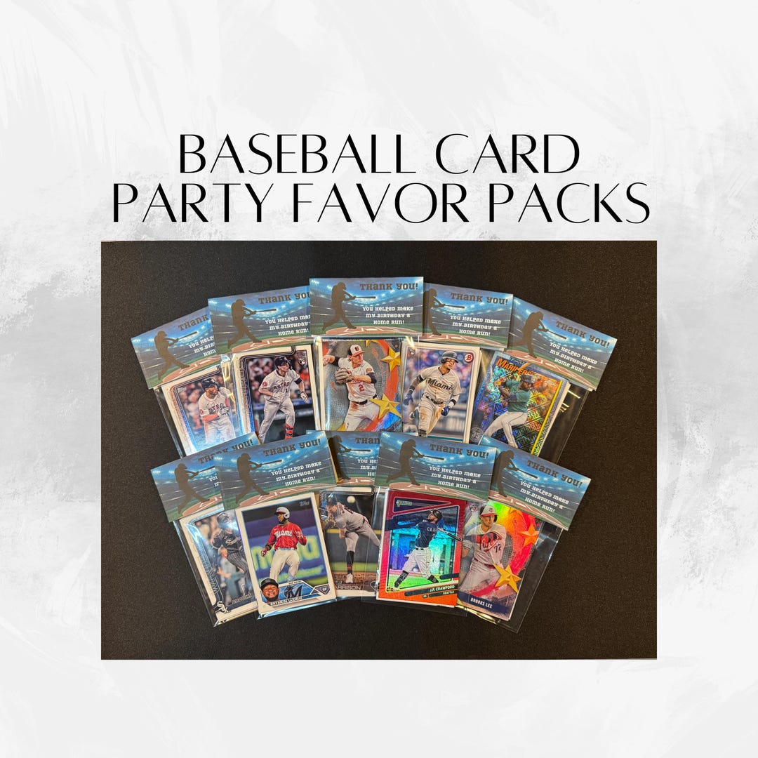 Baseball Card Party Favors: Sports Birthday Packs, Boy Birthday Idea - Etsy
