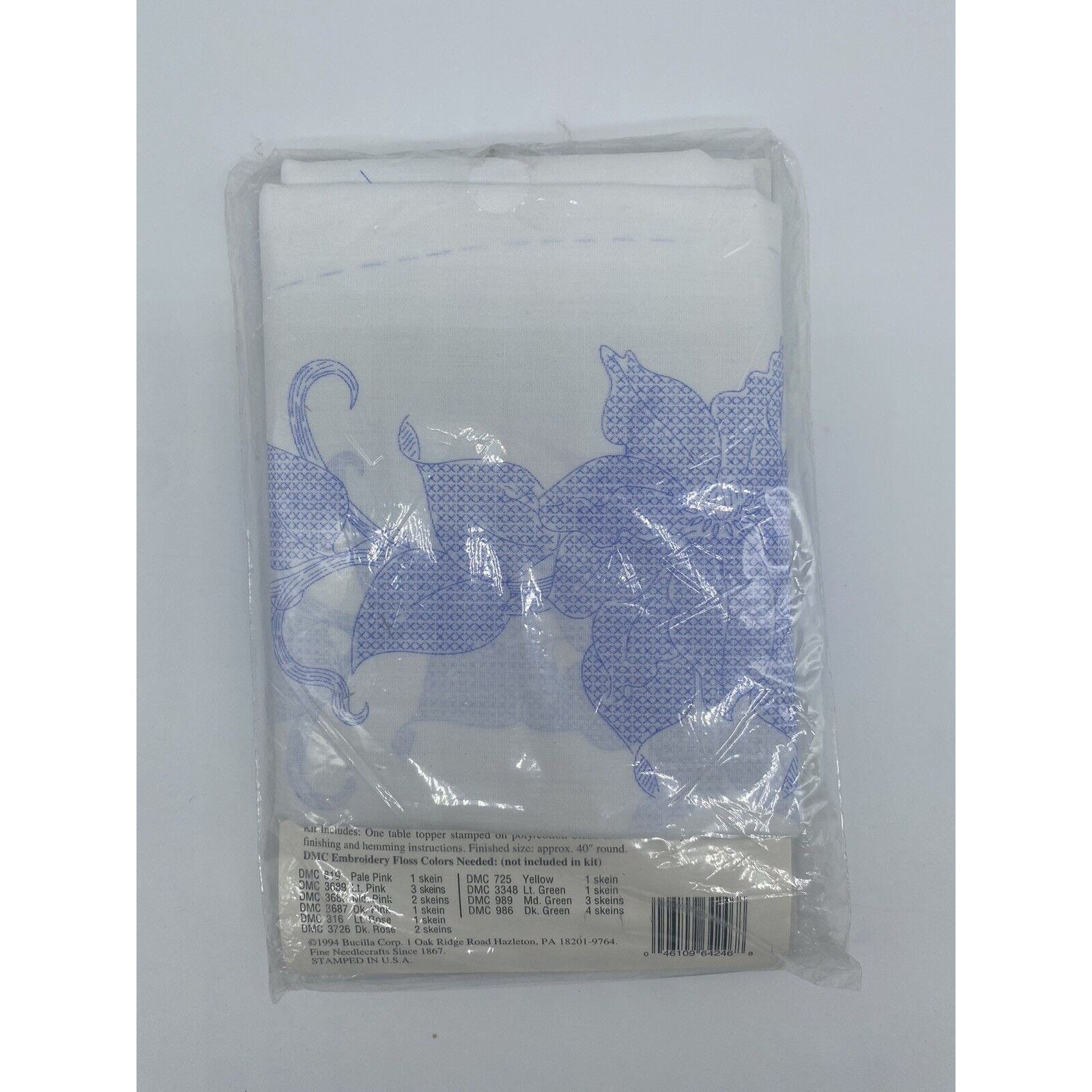 Bucilla Table Topper Stamped Cross Stitch Clematis Floral 64246 New ...