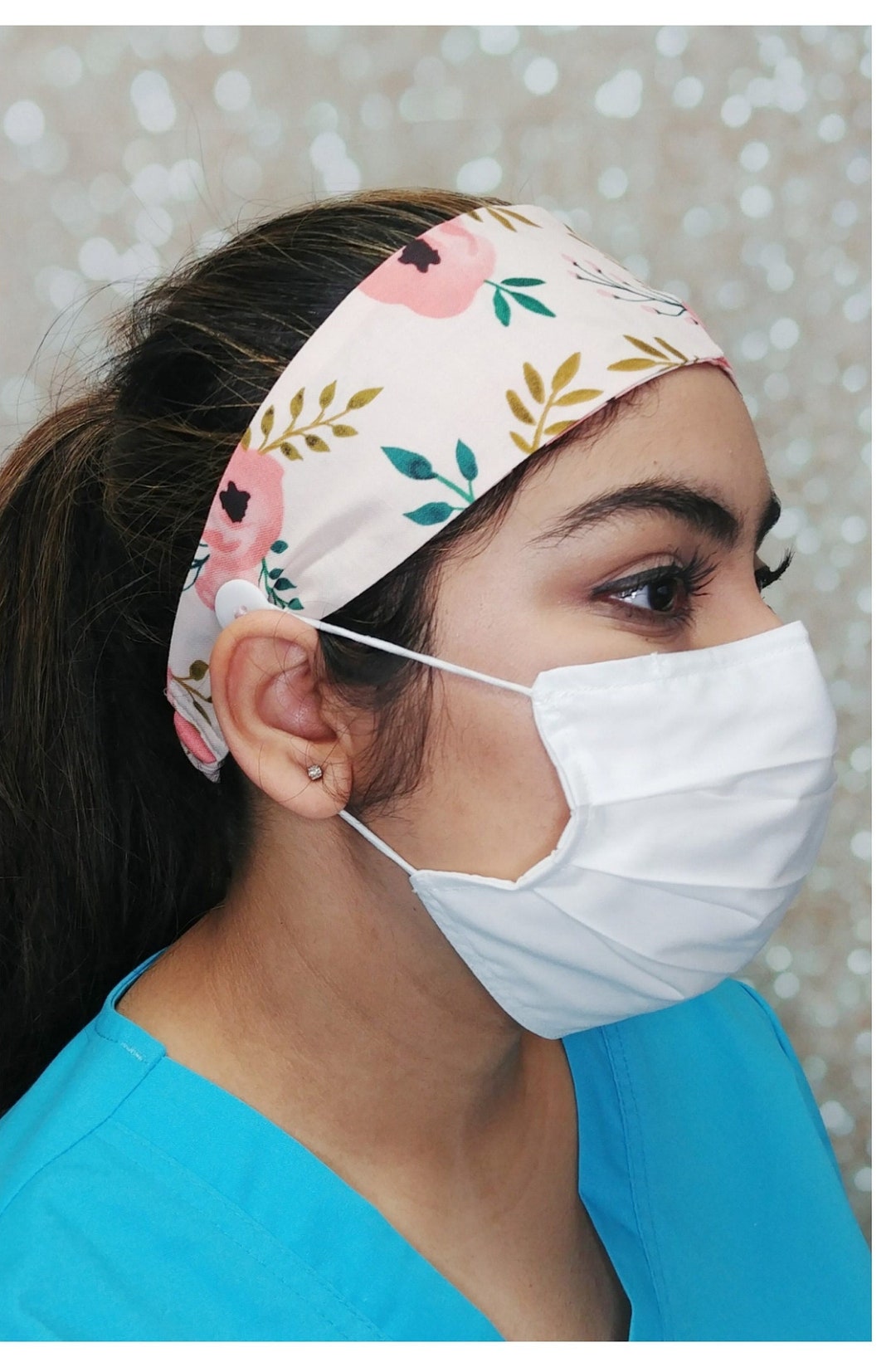 Headband With Buttons, Ear Saver Headband, Mask Headband, Headband With ...