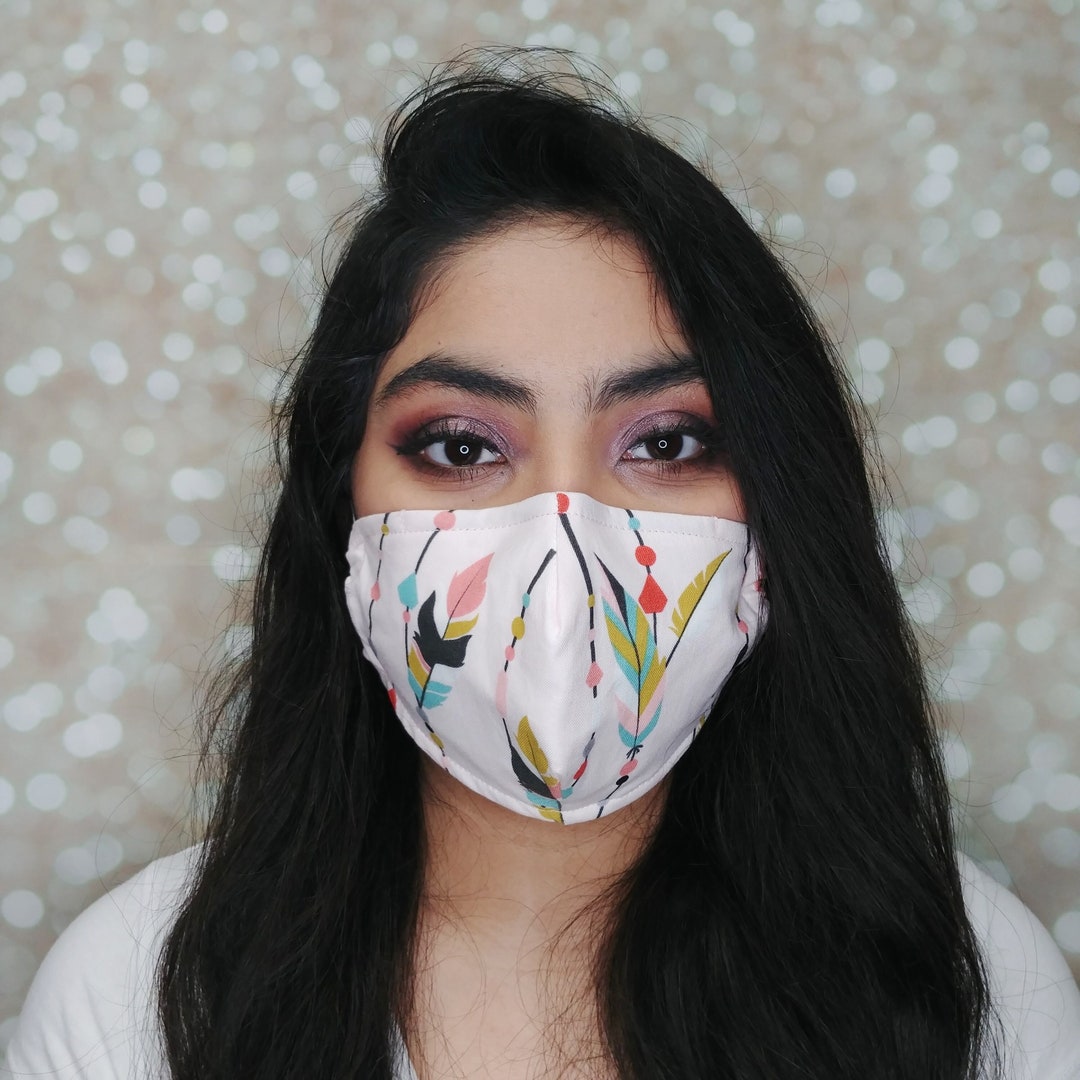 Fitted 4 Layer Face Mask With Filter Pocket and Nose Wire - Etsy