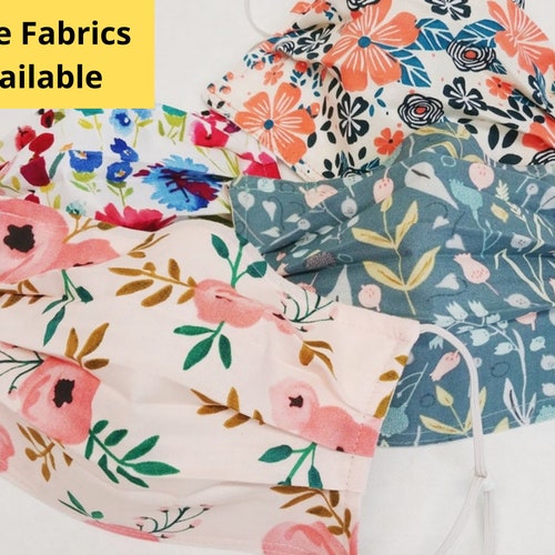 Floral Face Mask Adjustable Washable Reusable 100% Cotton - Etsy
