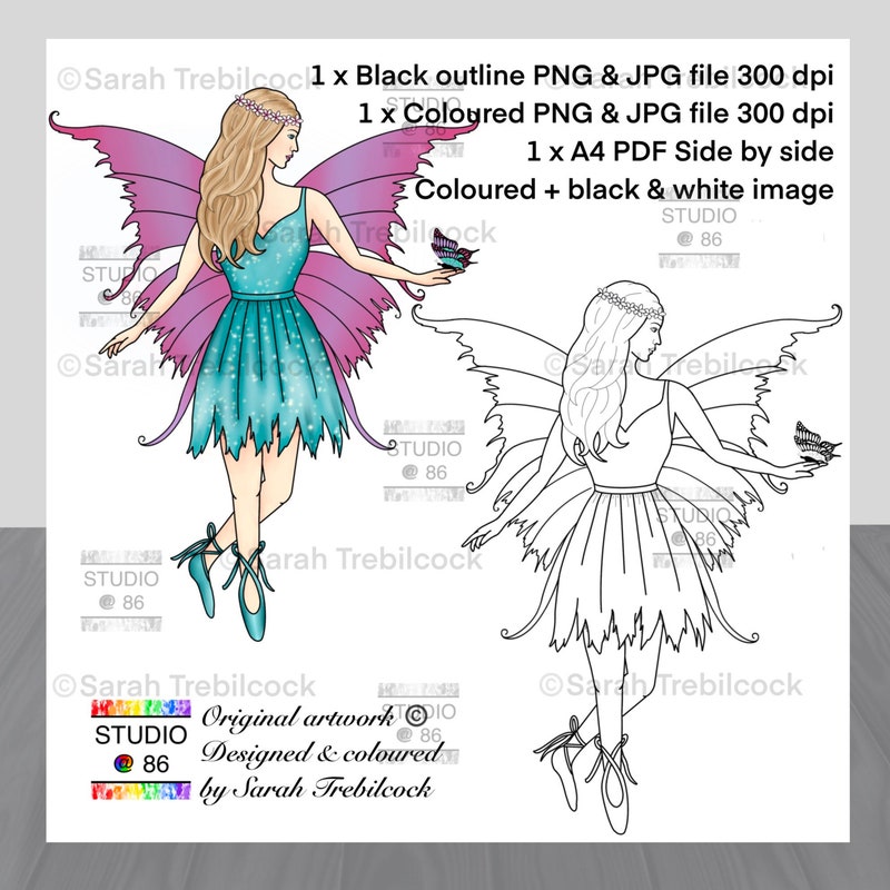 Fairy Digi Stamps - Etsy