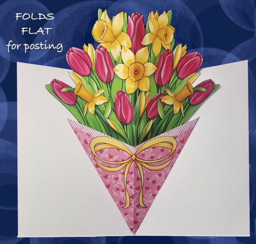PDF Instant Download to Print & Make a Pop Out of the Card Bouquet of ...
